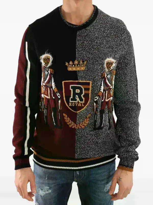 Dolce & Gabbana Royal Crest Colour-block Sweatshirt - Black