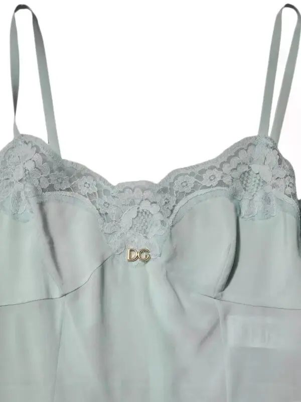 Dolce & Gabbana Lace-trimmed Sweetheart Neck Midi Dress