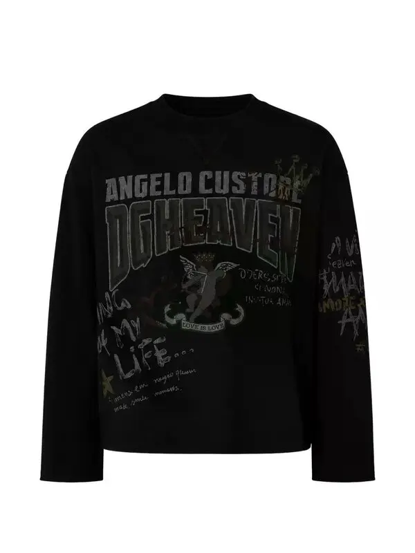 Dolce & Gabbana Graphic Print Raw-cut Sweater