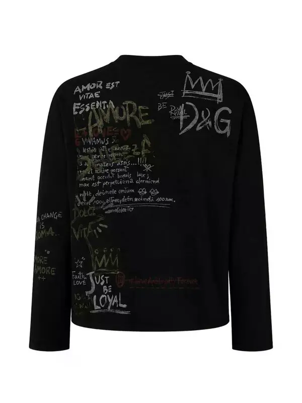 Dolce & Gabbana Graphic Print Raw-cut Sweater
