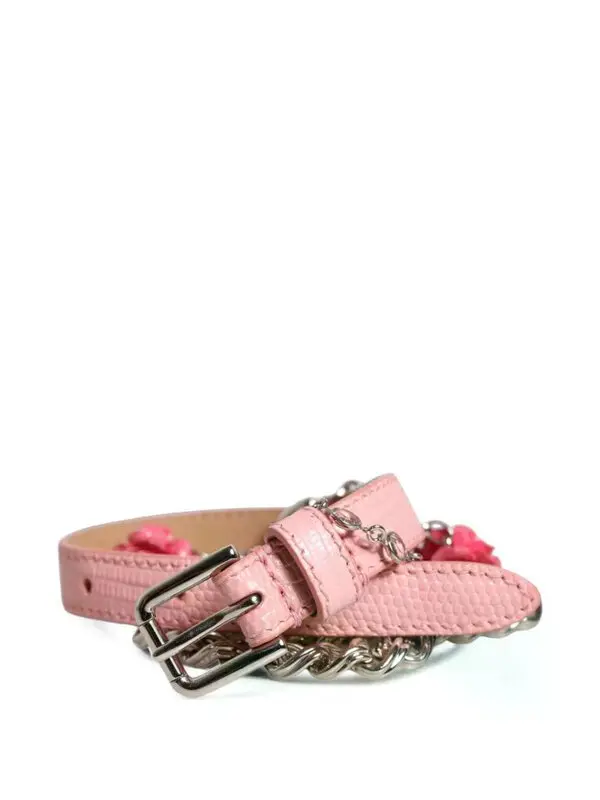 Dolce & Gabbana Chain Floral Belt - Silver
