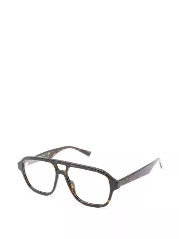 Gucci Tortoiseshell Pilot-frame Glasses