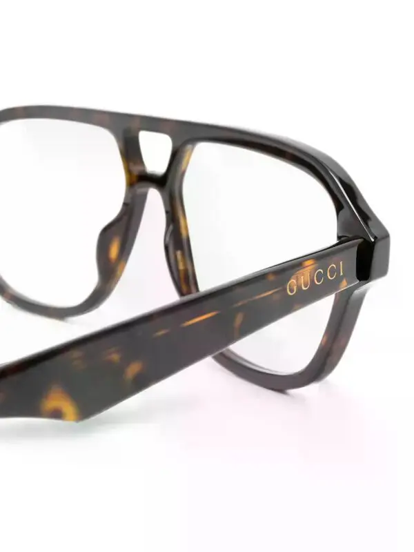 Gucci Tortoiseshell Pilot-frame Glasses