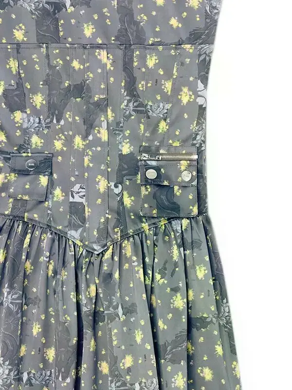 GANNI Floral Print Utility Mini Dress