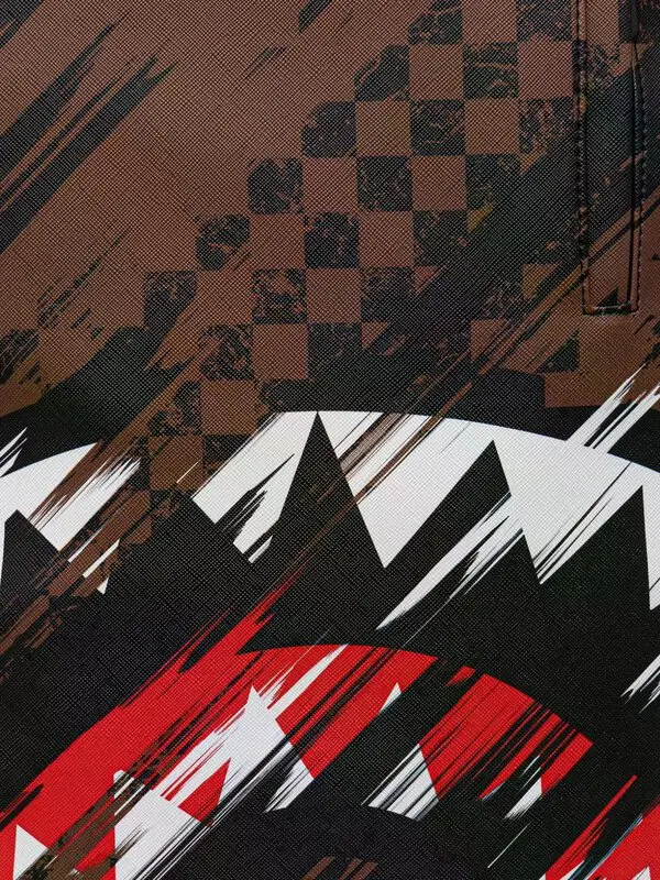 SPRAYGROUND Shark Print Checkered Backpack
