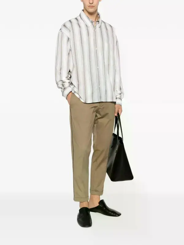 LOW BRAND Piped-trim Turn-up Trousers