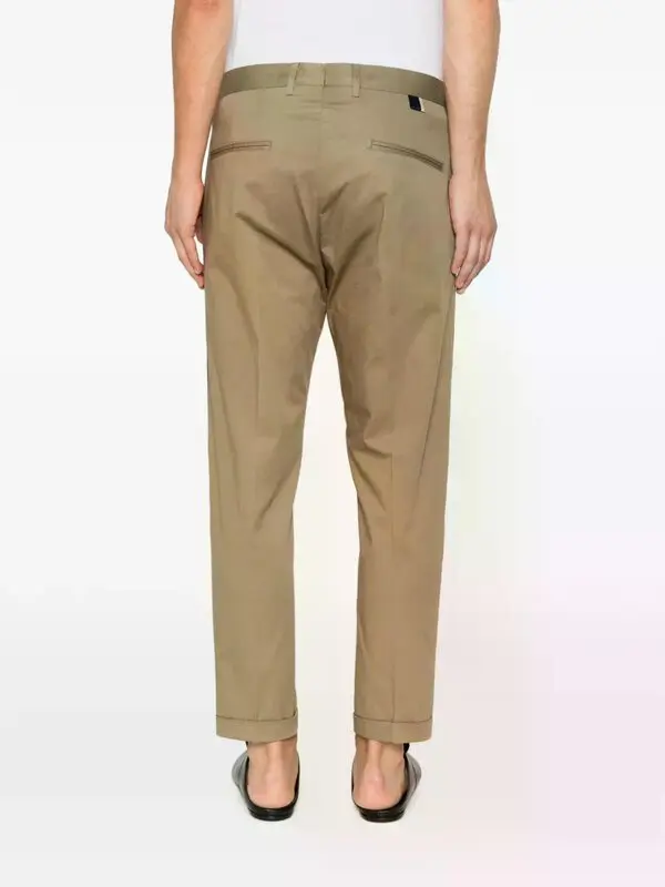 LOW BRAND Piped-trim Turn-up Trousers