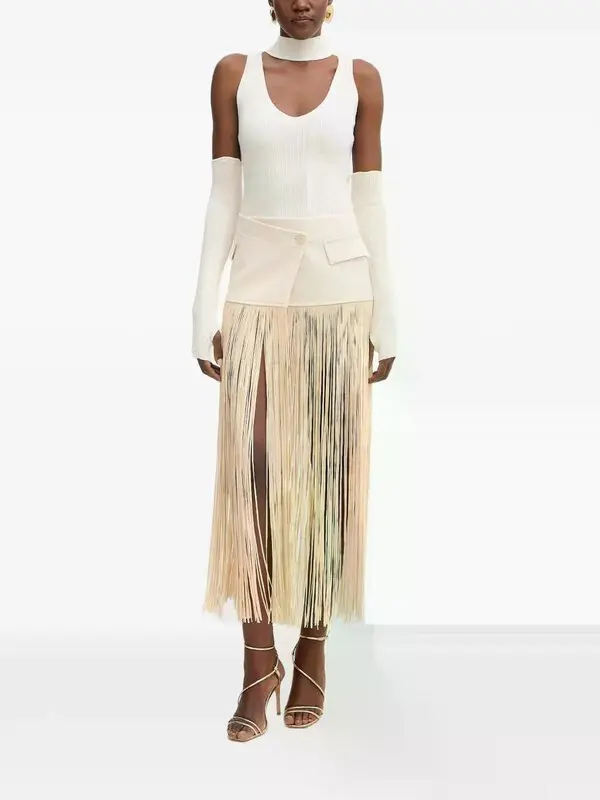 HAVEONE Ribbed Knit V-neck Sleeveless Top