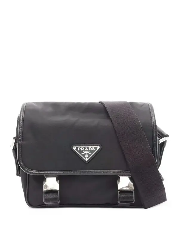 Prada Re-nylon Tessuto Saffiano Messenger Bag - Black