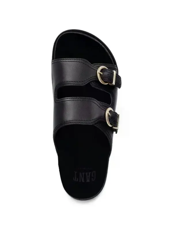 Gant Buckle Detail Leather Slides