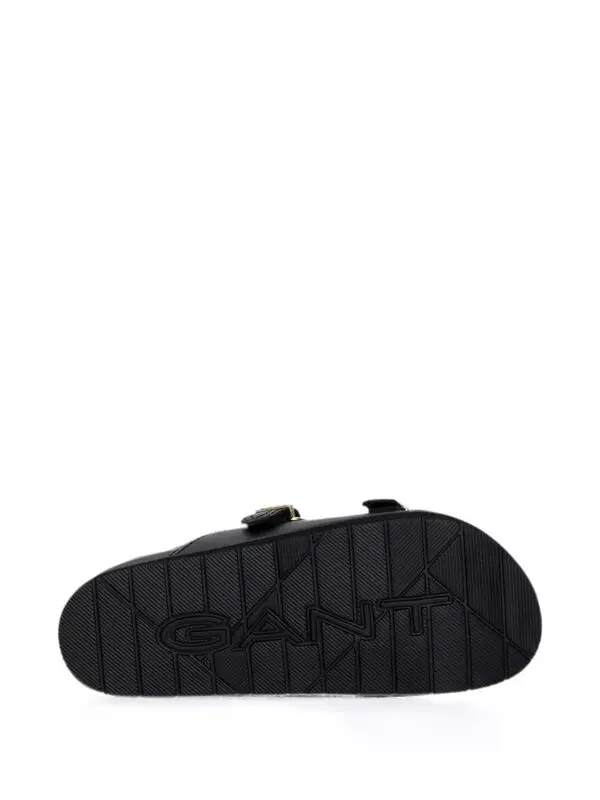Gant Buckle Detail Leather Slides