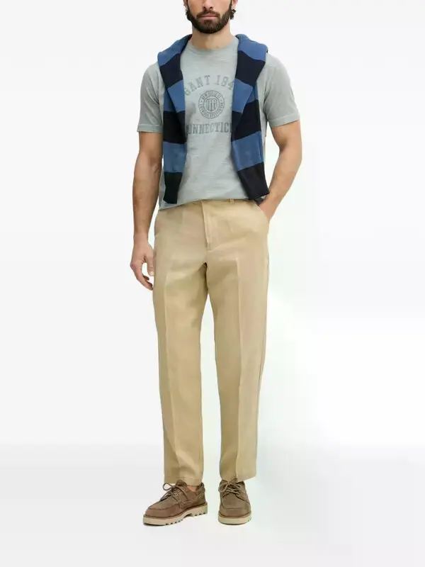 Gant Logo-print Slub-texture T-shirt