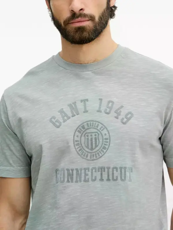 Gant Logo-print Slub-texture T-shirt