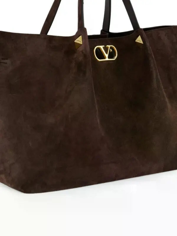 Valentino Garavani Large Suede Shopping Bag - Brown