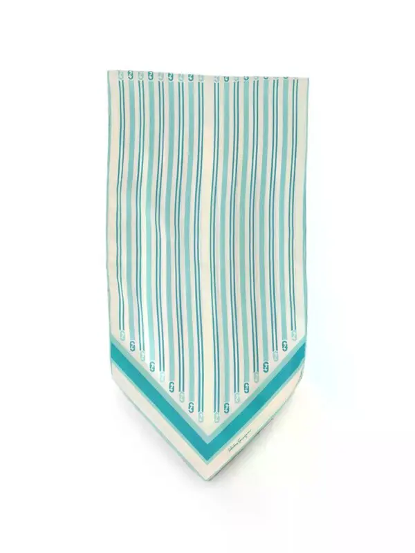 FERRAGAMO Gancini Stripe Scarf - Neutrals