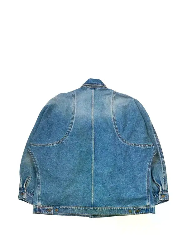 TORISHÉJU Washed Draped-detail Denim Jacket