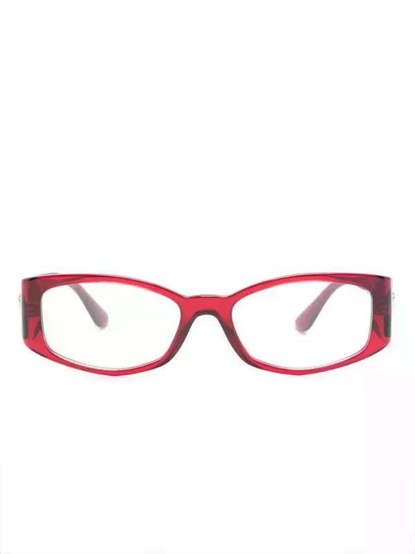 Versace Medusa Plaque Rectangle-frame Glasses - Red