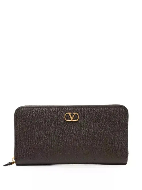 Valentino Garavani Vlogo Signature Leather Wallet - Brown
