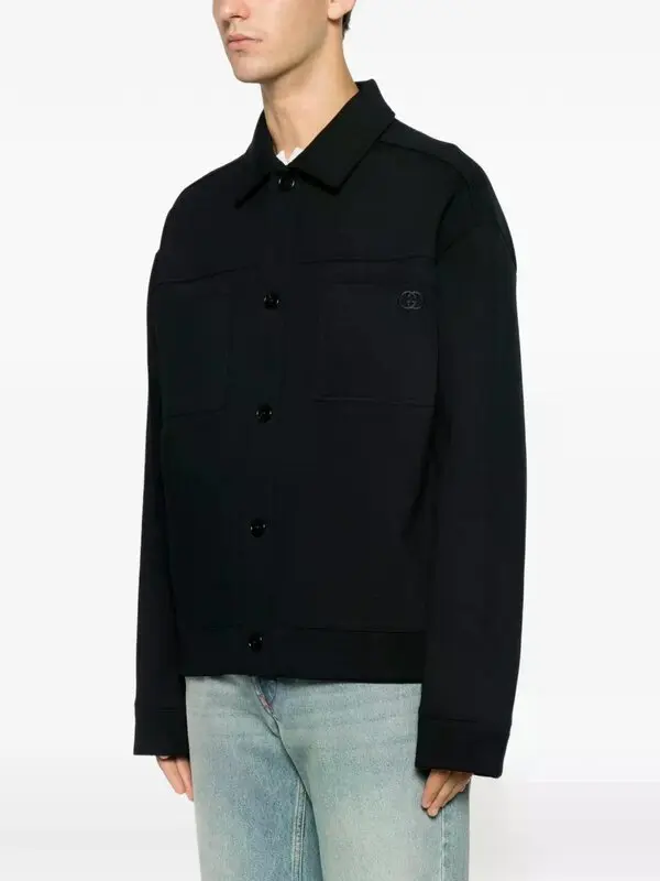 Gucci Logo-embroidered Button-up Jacket
