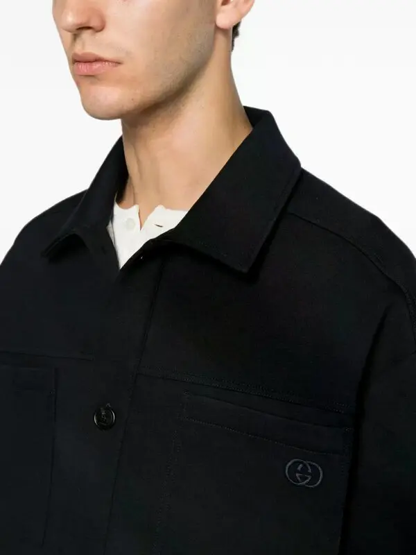 Gucci Logo-embroidered Button-up Jacket