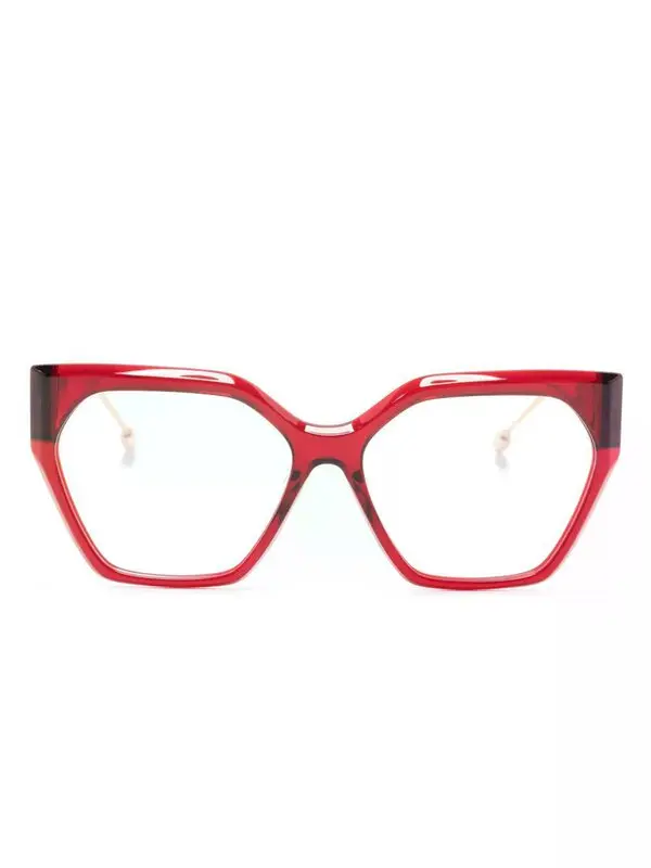 Philipp Plein Square Frame Glasses - Red
