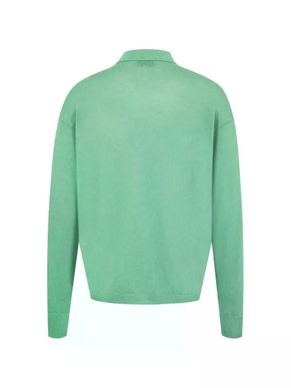 Studio Nicholson Zip-up Polo Sweater - Green