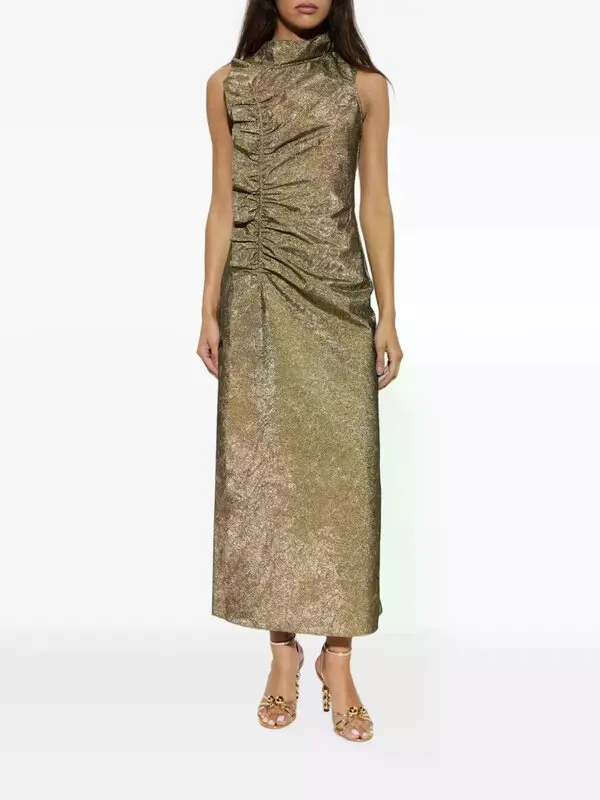 Ulla Johnson Ruched Metallic-effect Maxi Dress
