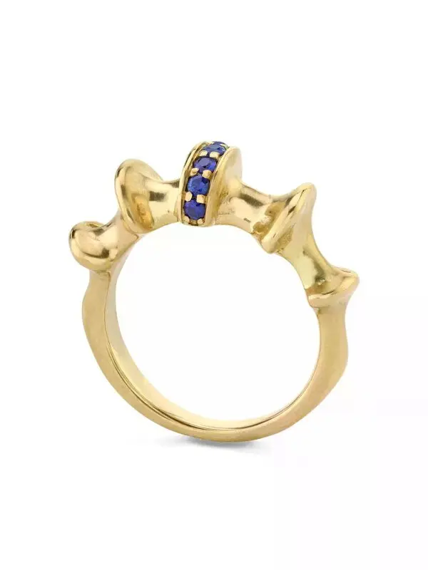 Vram 18k Yellow Blue Sapphire Ring - Gold