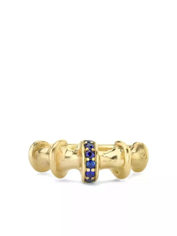 Vram 18k Yellow Blue Sapphire Ring
