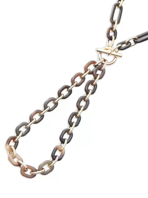 Hermès Regille Buffalo Horn And -plated Link Necklace - Gold