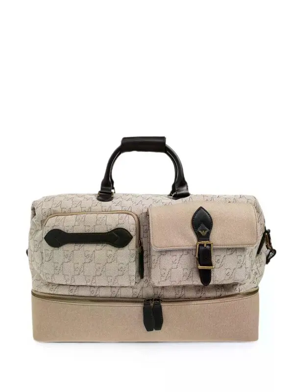 Emporio Armani Monogram Holdall - Neutrals