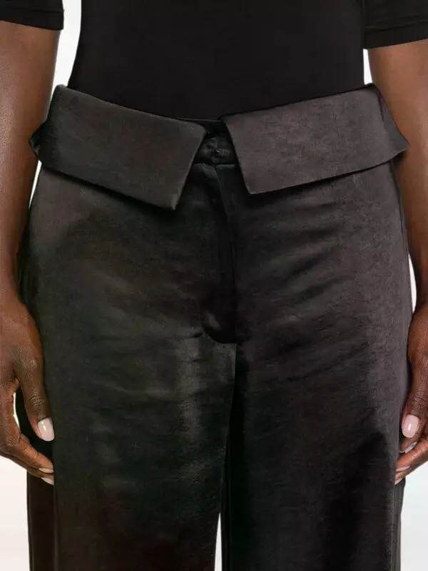 A.M.G. Foldover-waistband Wide-leg Trousers