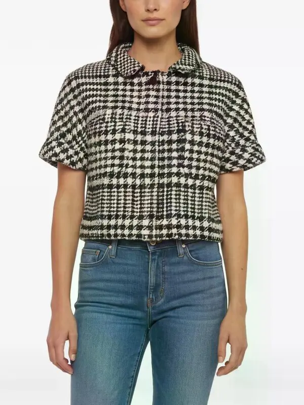 Red Valentino Houndstooth Patterned Cropped Jacket