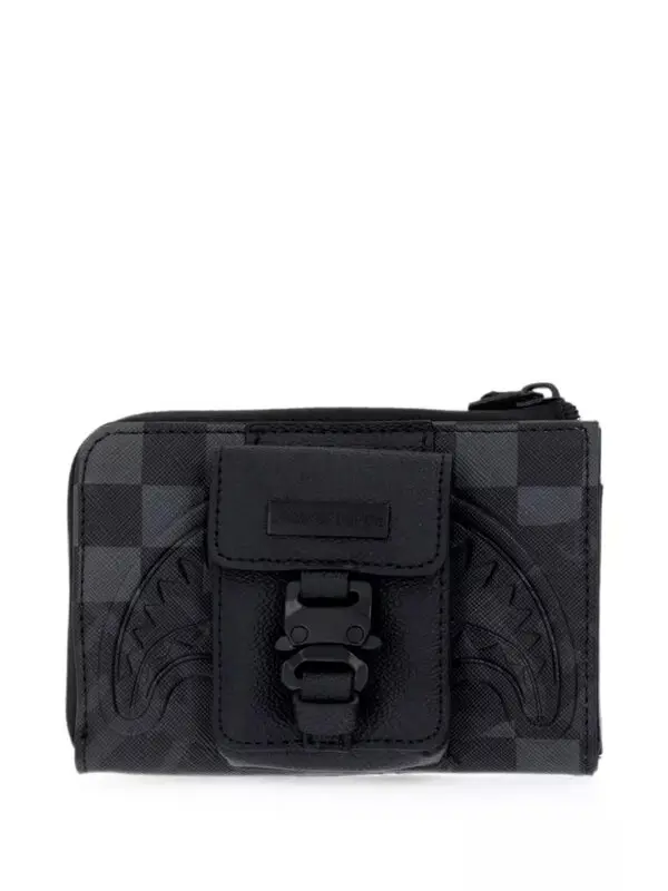 SPRAYGROUND Shark Mouth Checkered Wallet - Black
