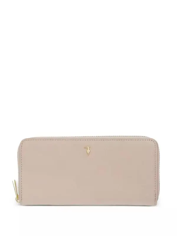 TRUSSARDI Zip Emblem Wallet - Neutrals
