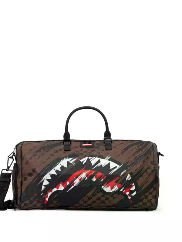 SPRAYGROUND Shark Mouth Motif Checkerboard Print Holdall