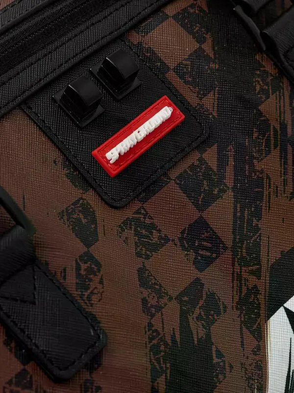 SPRAYGROUND Shark Mouth Motif Checkerboard Print Holdall