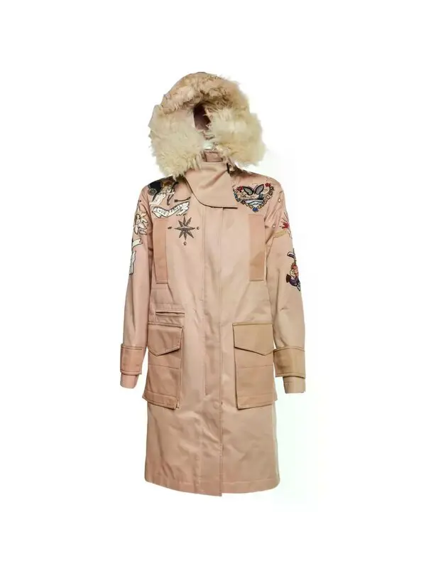 Valentino Garavani Tattoo Bead-embroidered Parka - Pink