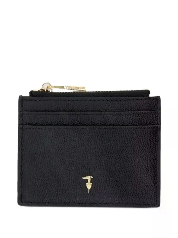 TRUSSARDI Zip Animal-motif Card Holder - Black
