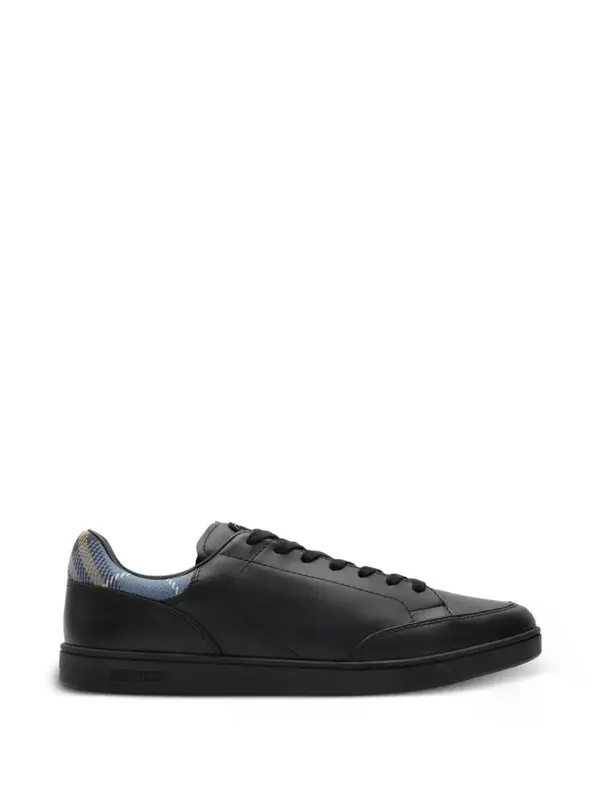 Burberry Set Leather Low Top Sneakers With Check Cuff