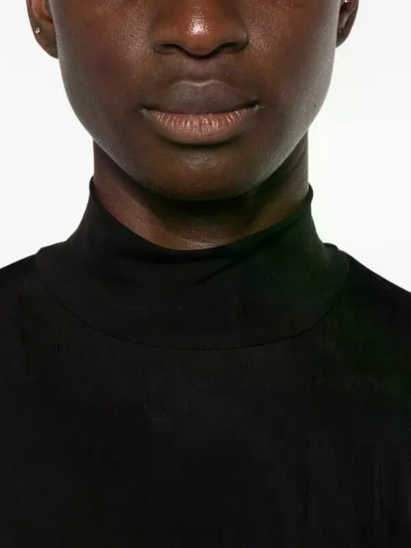 A.M.G. High-neck Elbow-sleeve Top
