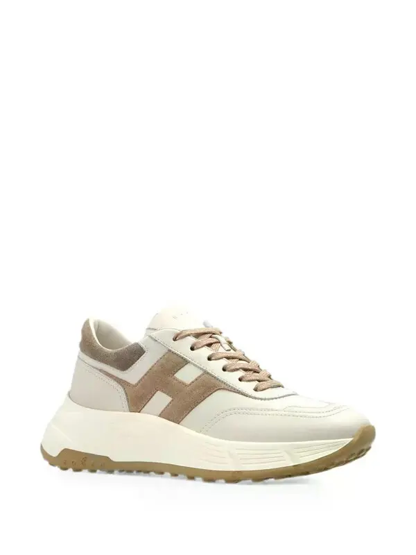 Hogan Logo-patch Suede-panel Sneakers - Neutrals