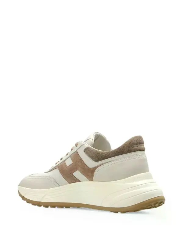 Hogan Logo-patch Suede-panel Sneakers - Neutrals