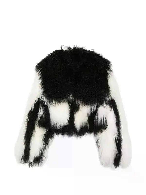 Attico Patterned Shearling Jacket - Black