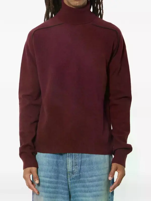 MAISON MARGIELA Four Stitches Turtleneck Sweater - Red