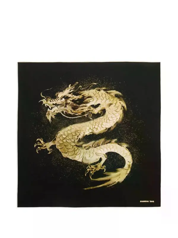 Shanghai Tang Watersky Dragon-print Scarf - Black
