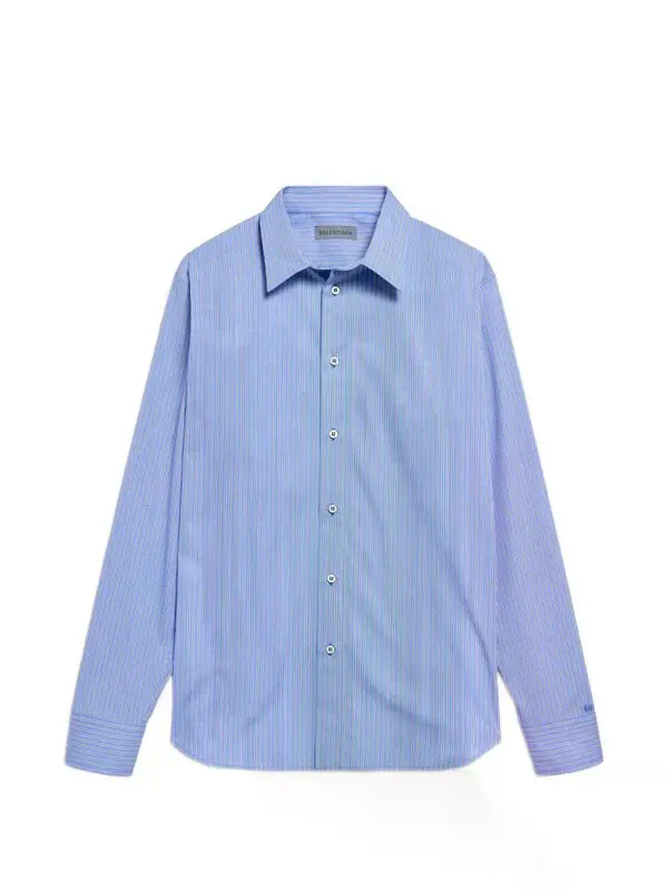 Balenciaga Striped Long-sleeve Shirt - Blue