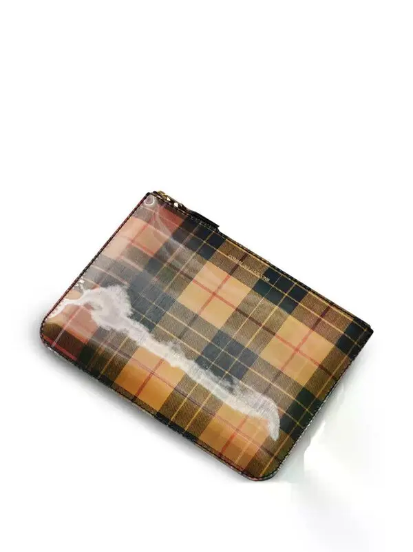 Comme Des Garçons Lenticular Tartan Zip Pouch - Yellow