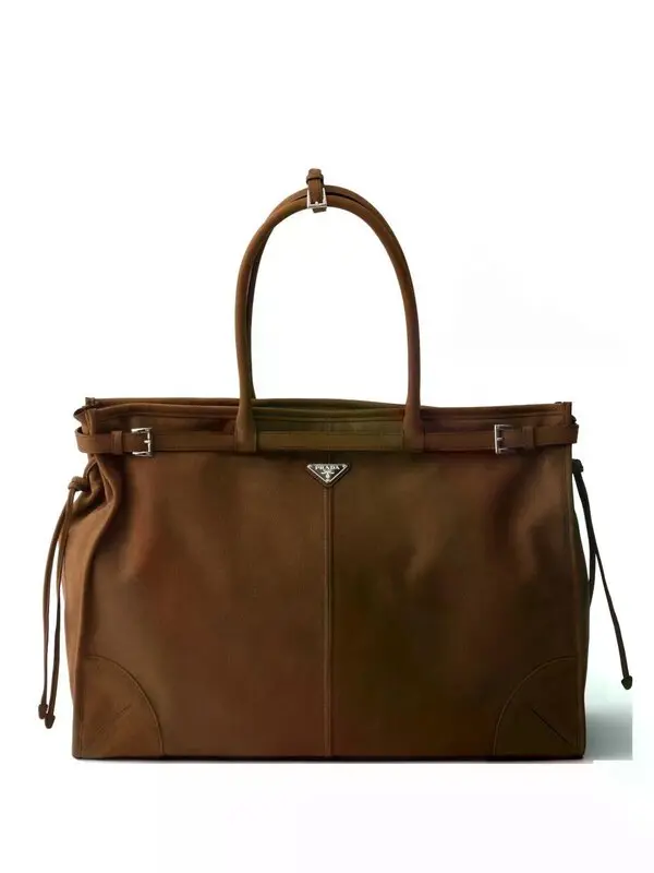 Prada Bonnie Nubuck Leather Tote Bag - Brown