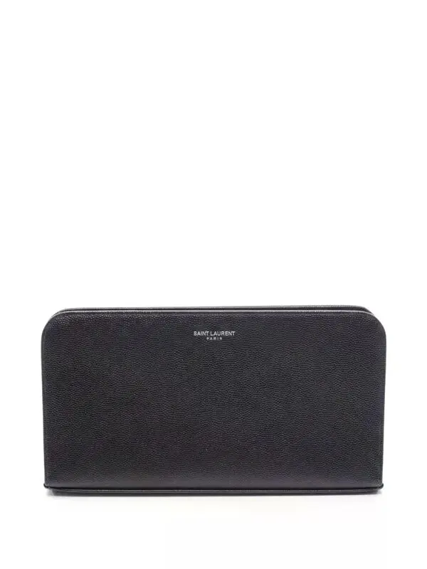 Saint Laurent 2010s Round Zip-around Wallet - Black